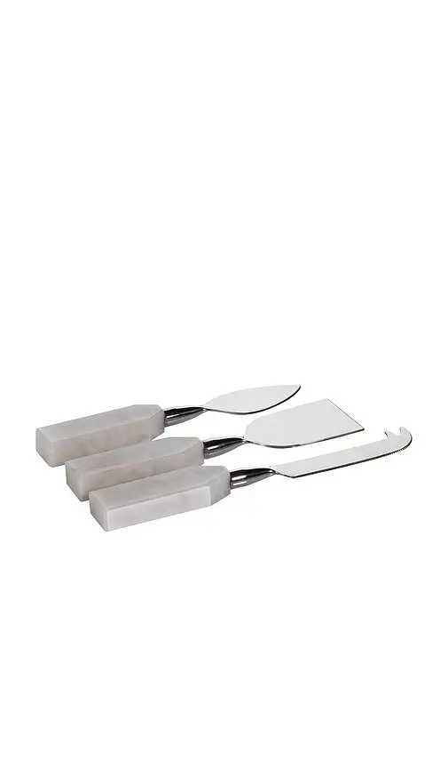 THE FAVORITES 3 Piece Cheese Knife Set In White - Alabaster