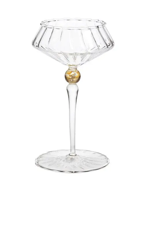 THE FAVORITES Ondine Fluted Coupe Cocktail Glass In Neutral - Clear & Light Amber