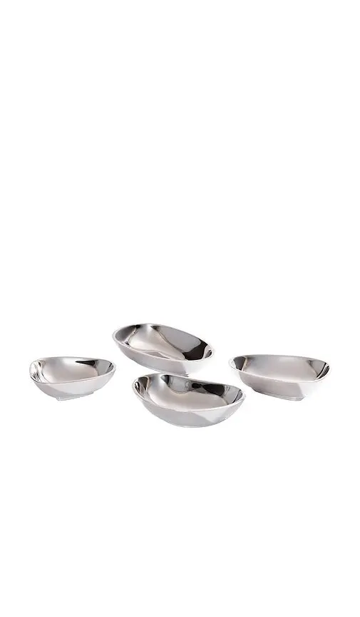THE FAVORITES 4 Piece Charm Condiment Bowls In Metallic Silver - N,a