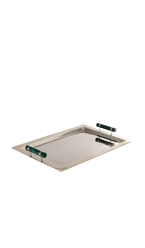 THE FAVORITES Spiga Serving Bar Tray In Metallic Gold - Gold & Green