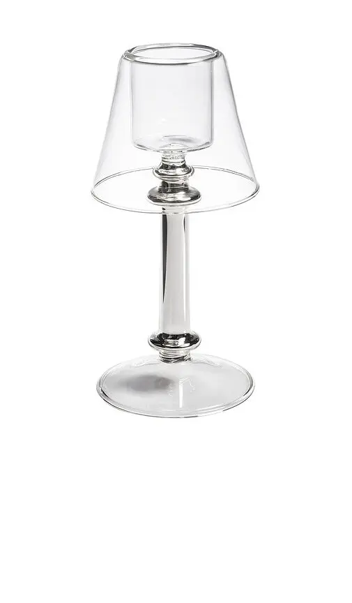 THE FAVORITES Isola Glass Tealight Lamp In Neutral - Clear & Silver
