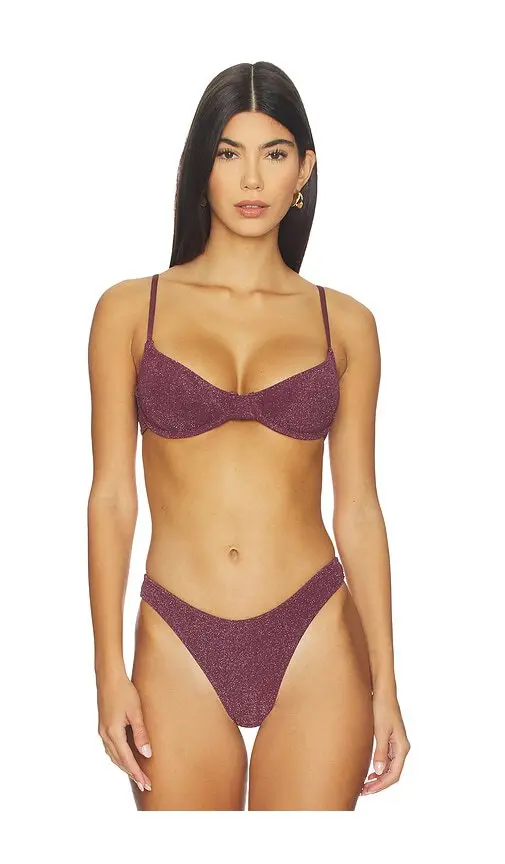 Bond Eye Gracie Balconette Bikini Top - Amarena Lurex Micro