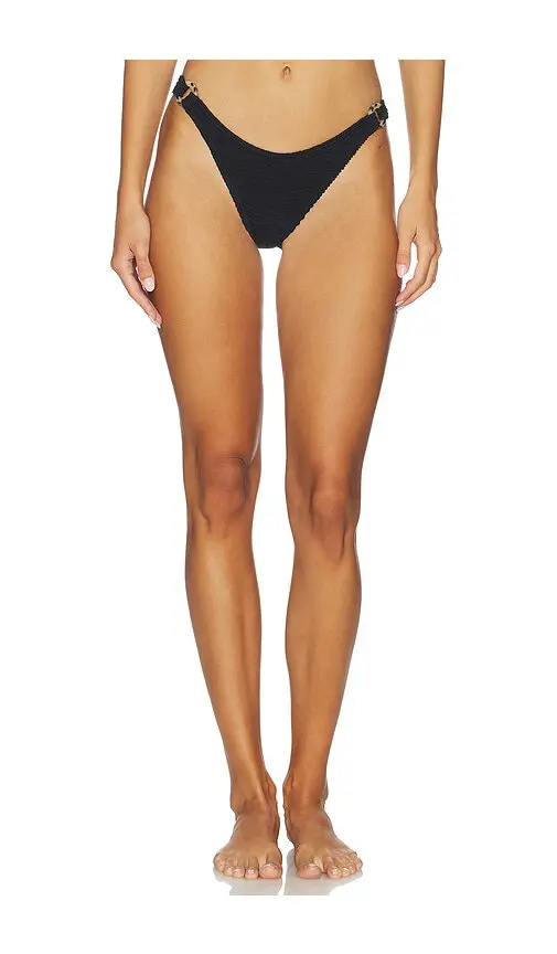 Bond Eye Ring Scene Brief Bikini Bottom - Black Shimmer