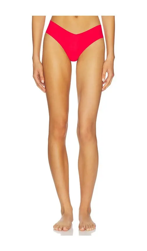Commando Invisible Rib Thong In Red - Scarlet