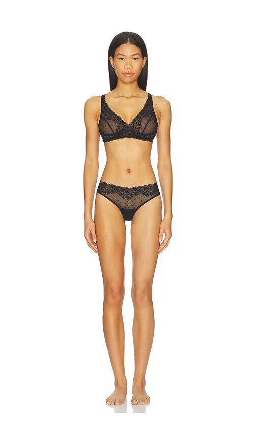 Commando Double Take Lace Thong - Black