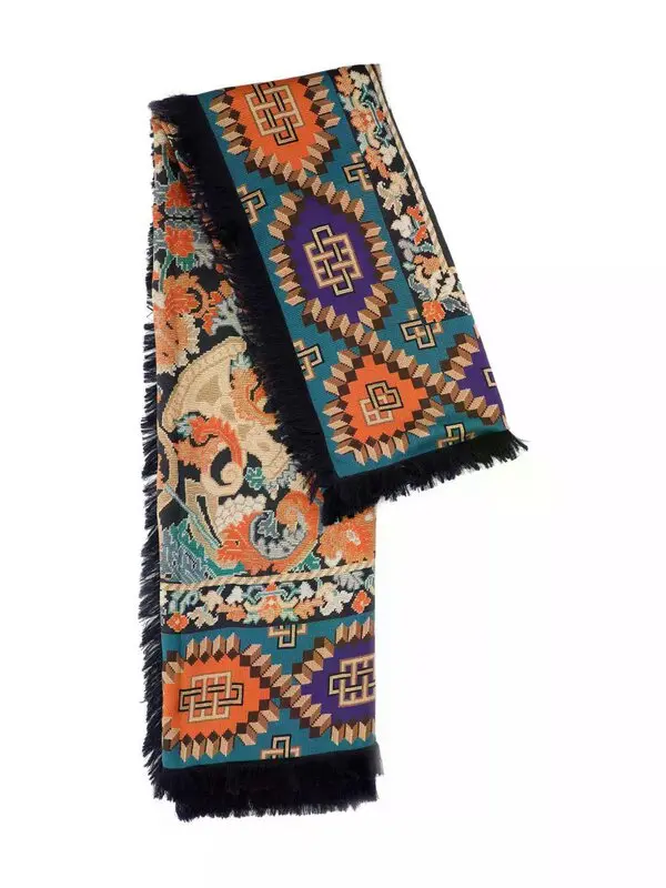 PIERRE-LOUIS MASCIA Alopie Printed Scarf - Blue