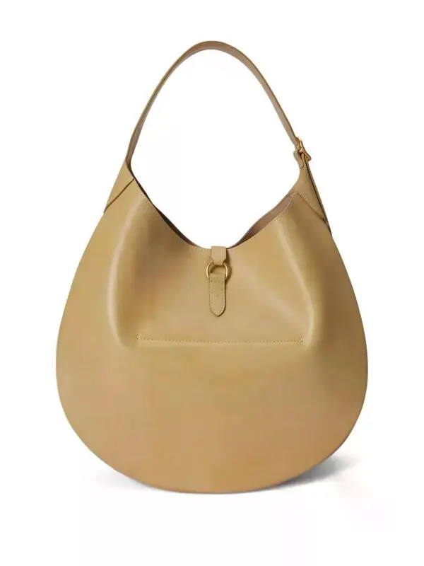 Polo Ralph Lauren Leather Shoulder Bag With Pony Plaque - Neutrals