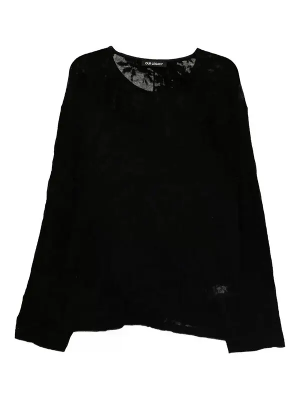 Our Legacy Floral-jacquard U-neck Top
