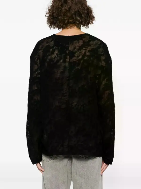 Our Legacy Floral-jacquard U-neck Top