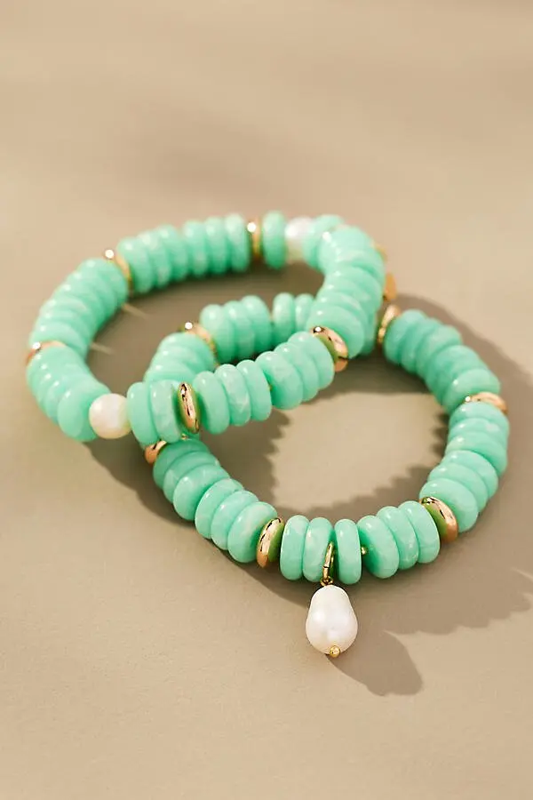 Ettika Saint Tropez Stretch Bracelets Set - Turquoise