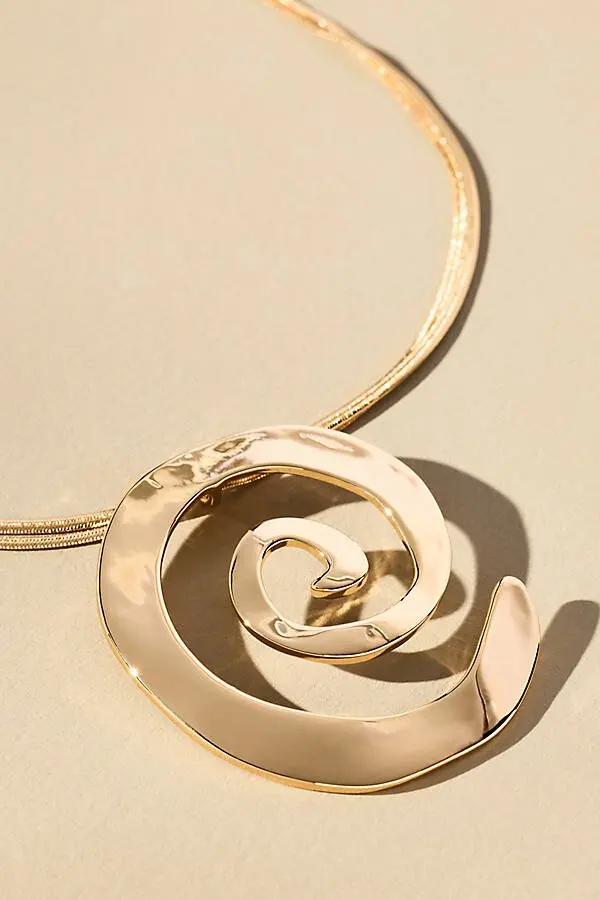 Ettika Aura Swirl Pendant Necklace - Gold