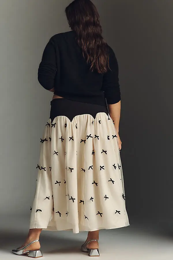 NEVER FULLY DRESSED Monika Bow Maxi Skirt