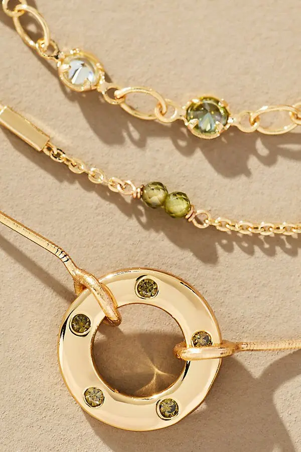 Anthropologie Birthstone Layered Necklace - August