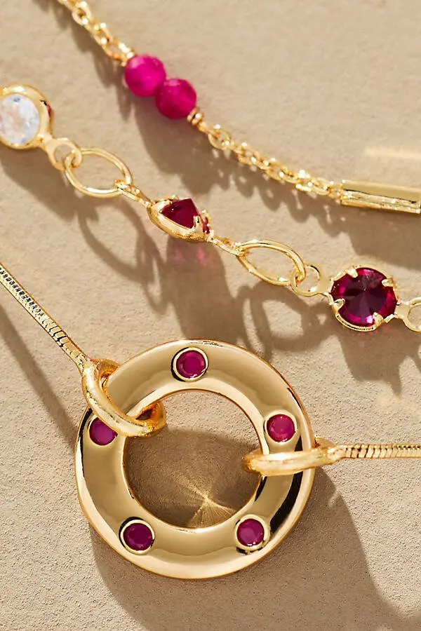 Anthropologie Birthstone Layered Necklace - July