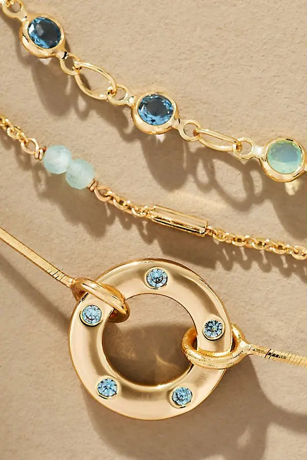 Anthropologie Birthstone Layered Necklace - March