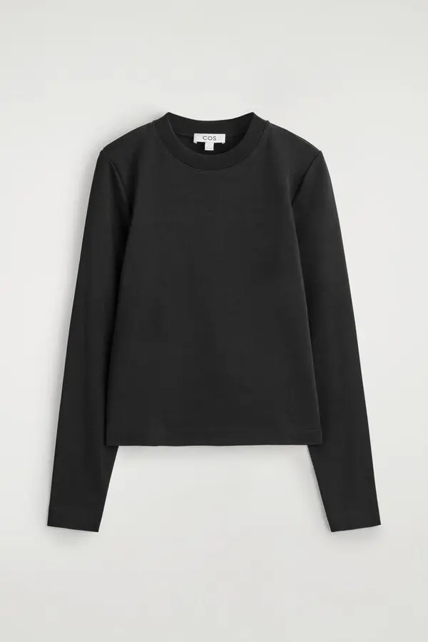 Cos Clean Cut Long-sleeved T-shirt - Black