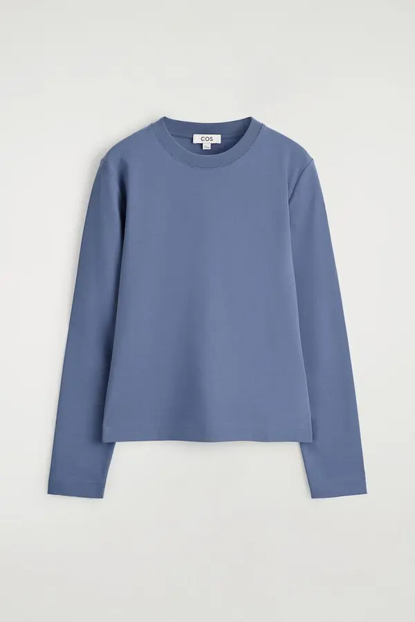 Cos Clean Cut Long-sleeved T-shirt - Blue