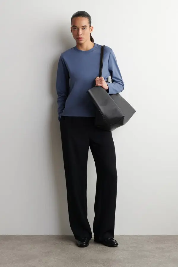Cos Clean Cut Long-sleeved T-shirt - Blue