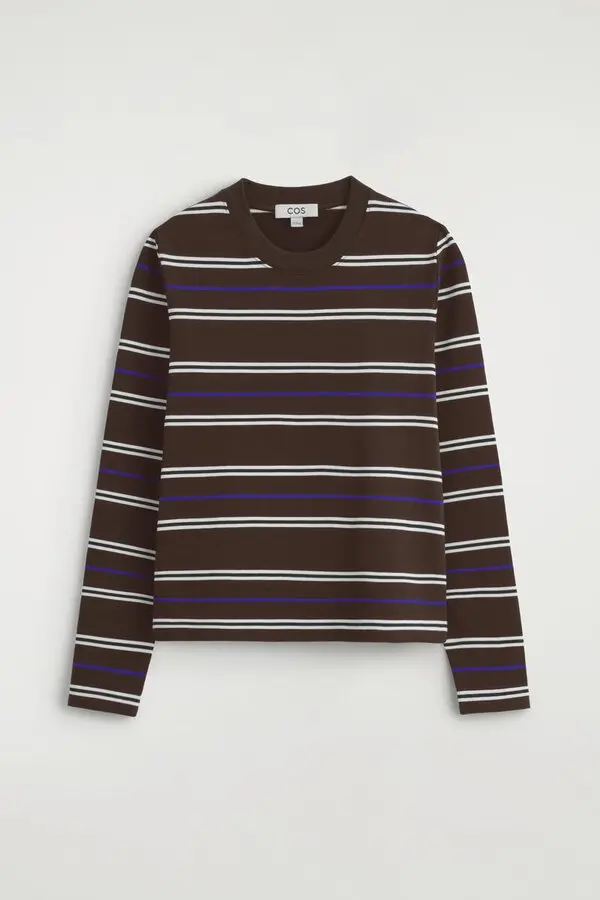 Cos Clean Cut Long-sleeved T-shirt - Brown