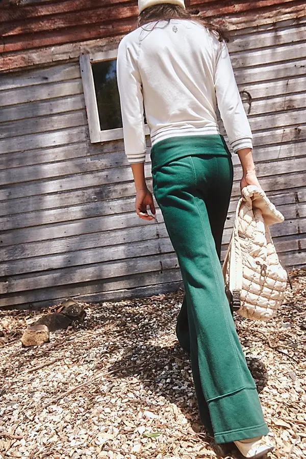 Free People Wanderlust Flare Pants - Evergreen