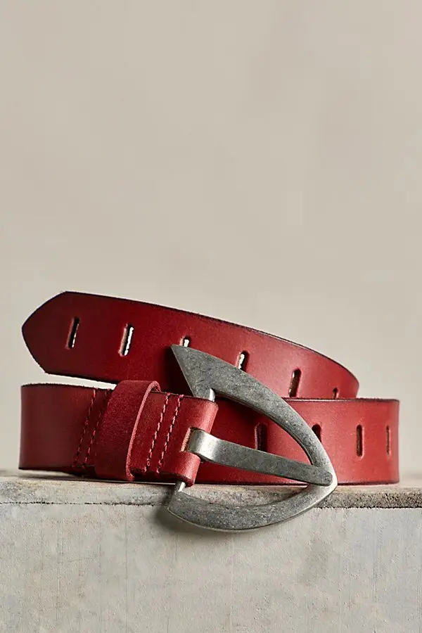 Free People We The Free Noa Leather Belt - Crimson