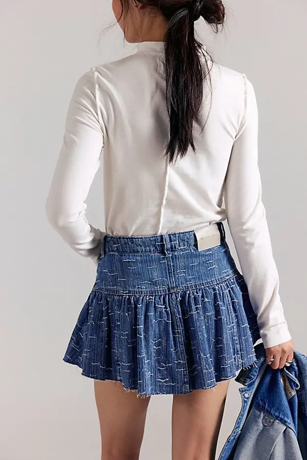 Free People We The Free Front Row Ruffle Mini Skirt
