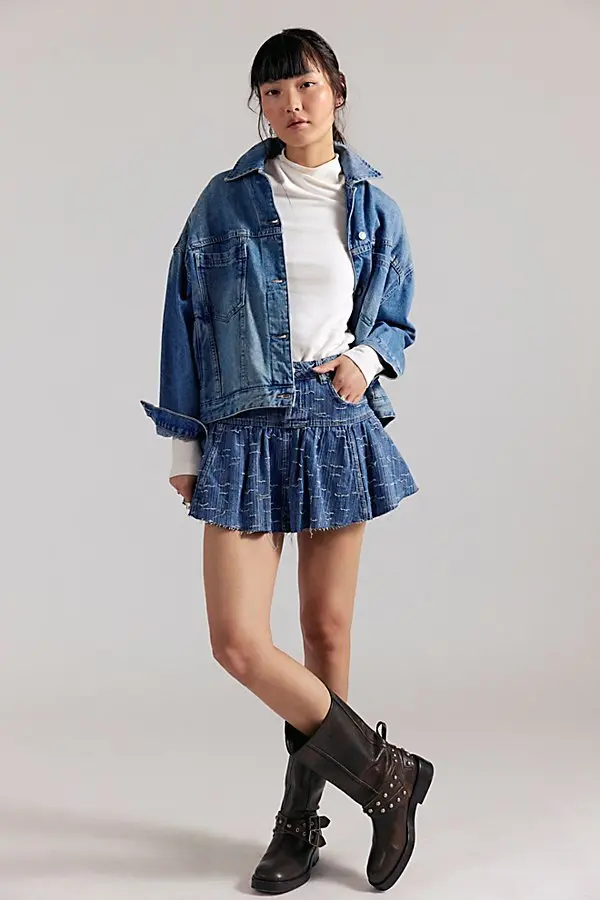 Free People We The Free Front Row Ruffle Mini Skirt