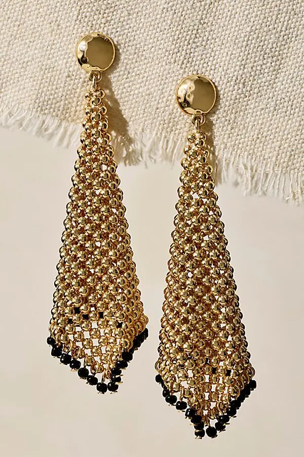 Free People Crowely Chainmail Dangle Earrings - Gold