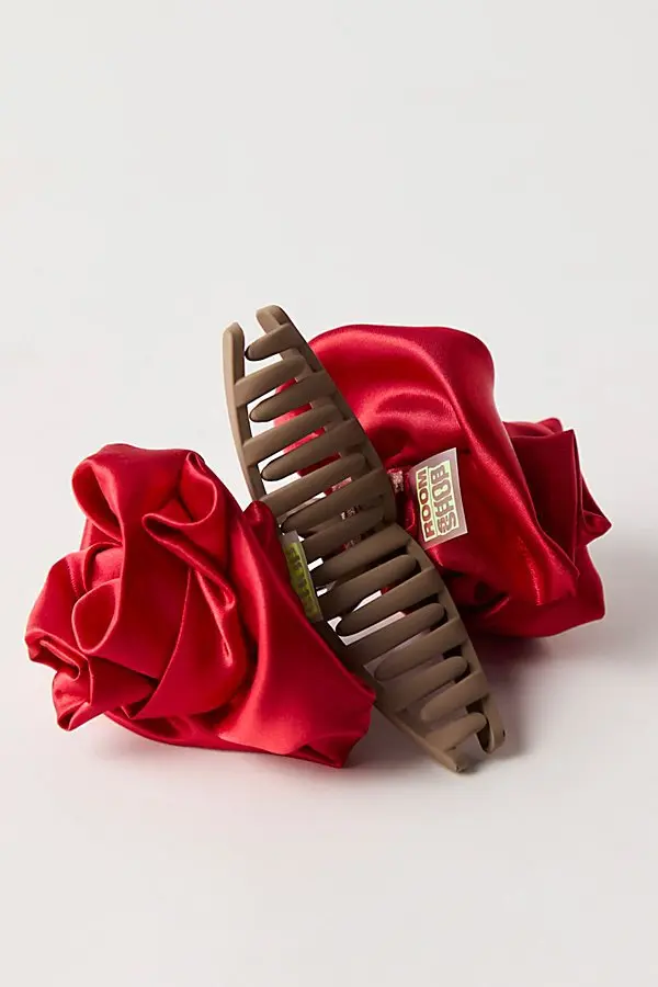 Free People Rose Hair Clip - Red