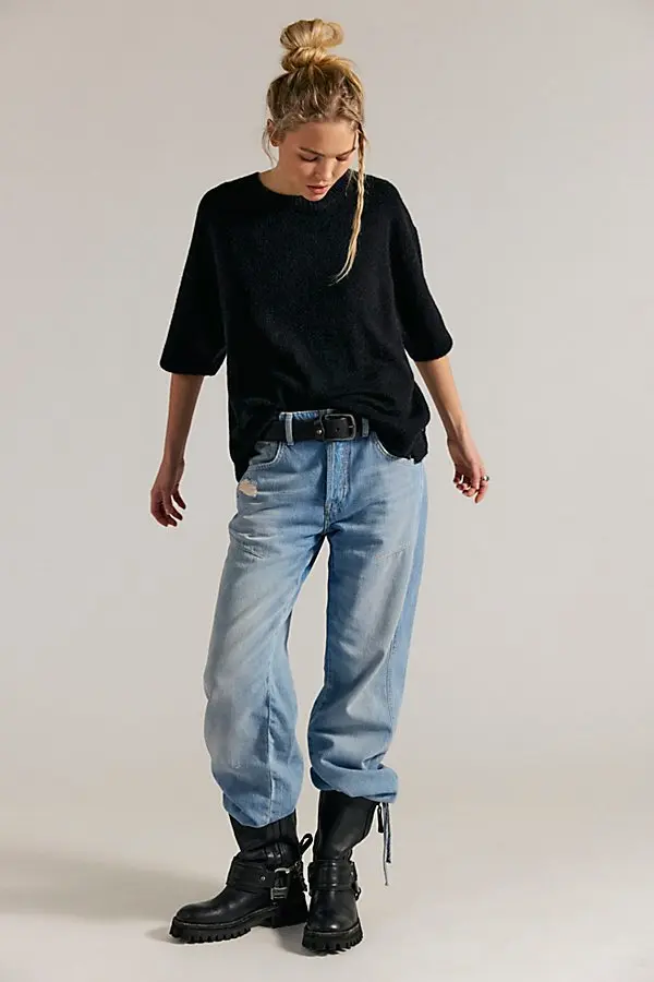 Free People Margot Sweater Tee - Black