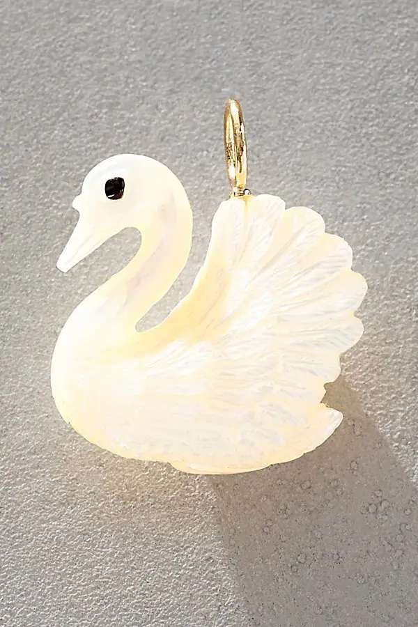 MAURA GREEN Swan Charm - Mother Of Pearl