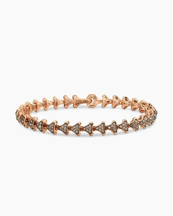David Yurman Armory® Link Bracelet In 18k Rose Gold With Cognac Diamonds - Cognac Diamond