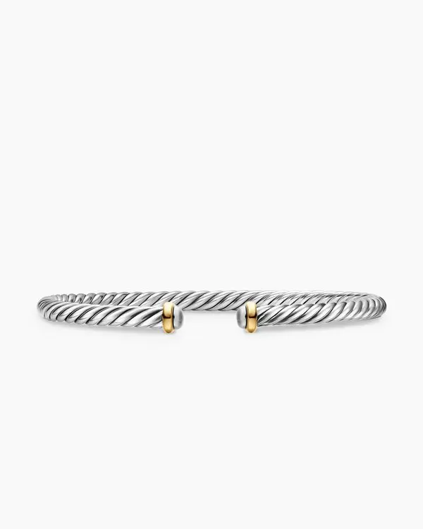 David Yurman Cable Flex Bracelet In Sterling Silver And 14k Yellow Gold - Sterling Silver/14k Yellow Gold