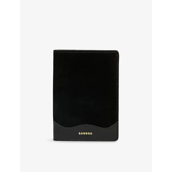 Sandro Logo-embossed Leather Passport Case - Black