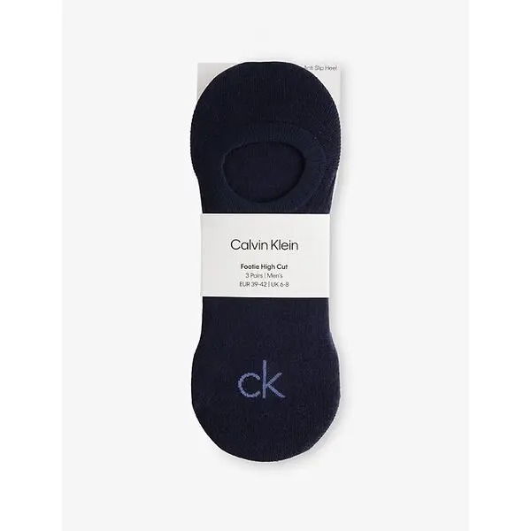 Calvin Klein Footie Socks Pack Of Three - Navy