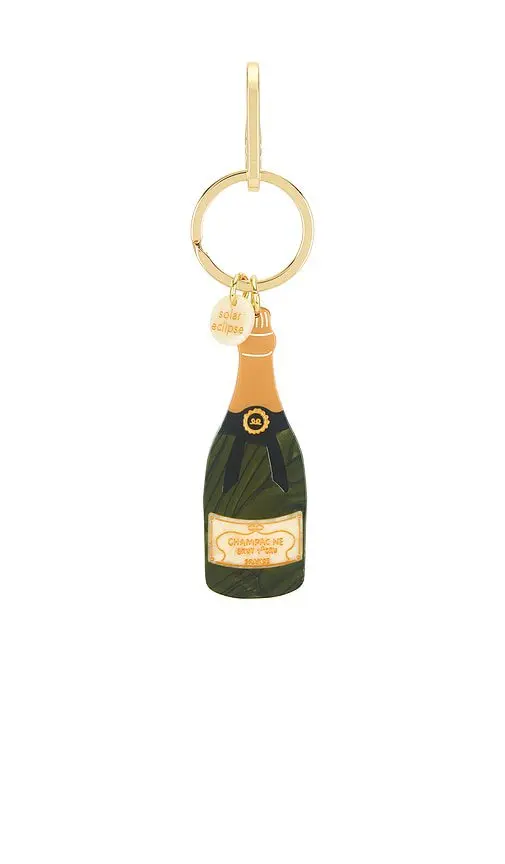 SOLAR ECLIPSE Hand-painted Champagne Bag Charm And Keychain - Green