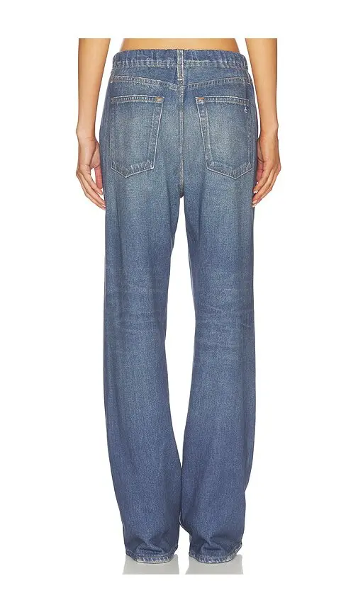 Rag & Bone Rb Miramar Fleece Wide Leg Jeans - Navy