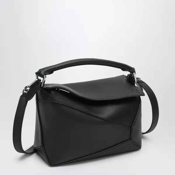 Loewe Small Puzzle Edge Bag In Leather - Black