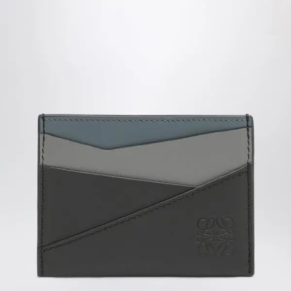 Loewe Puzzle Cardholder In Asphalt Gray/blue - Grey