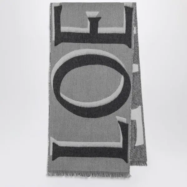 Loewe Gray Wool And Cashmere Scarf - Grey