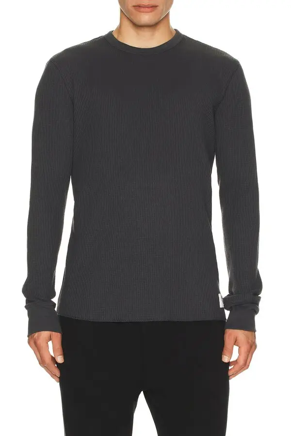 SKIMS Waffle Long Sleeve Top - Graphite