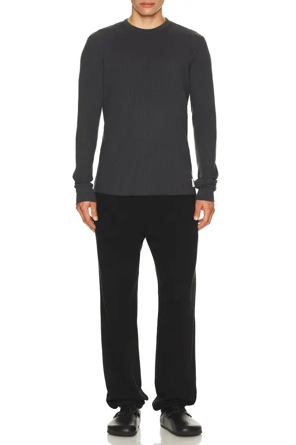 SKIMS Waffle Long Sleeve Top - Graphite