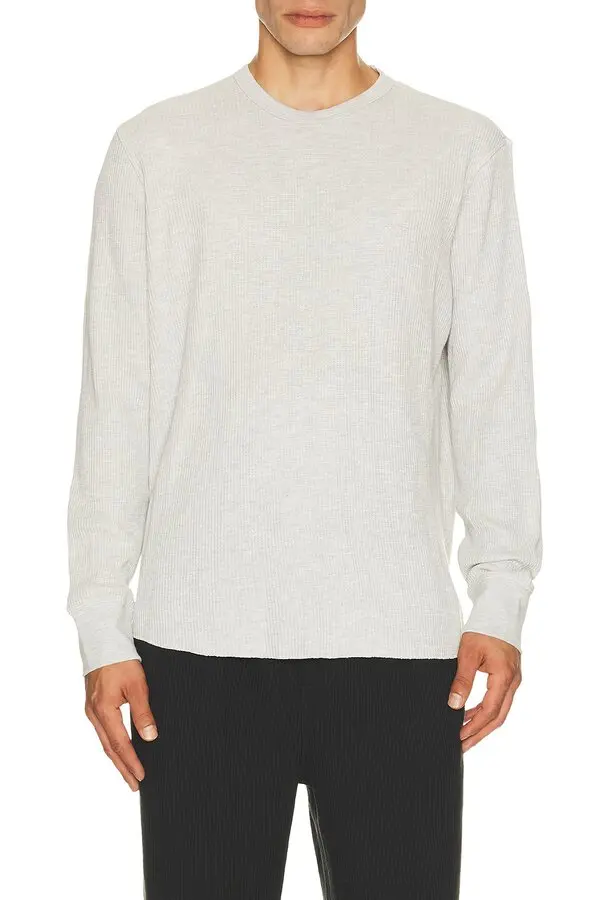 SKIMS Waffle Long Sleeve Top - Light Heather Grey
