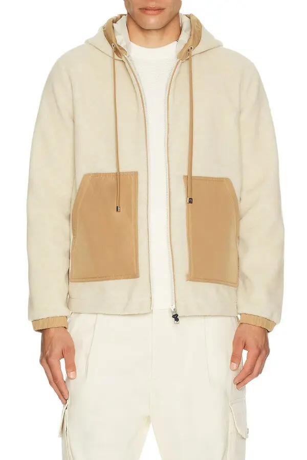 Moncler Zip Up Teddy Fleece Cardigan - Golden Sand