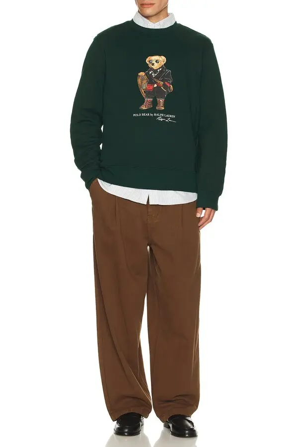 Polo Ralph Lauren Holiday Bear Crewneck Sweatshirt - Moss Agate