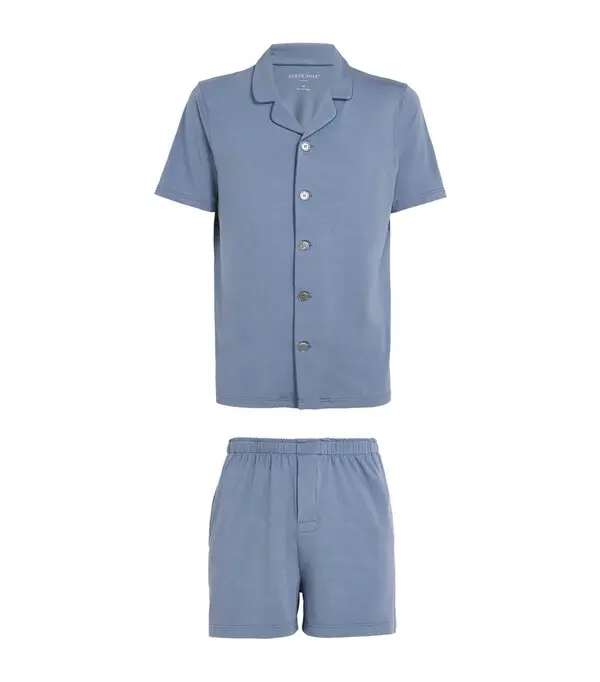 Derek Rose Micro Modal Basel Pyjama Set - Blue