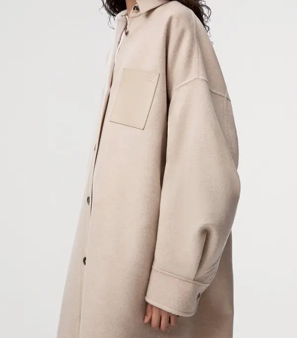 Loewe Wool-cashmere Collared Overcoat