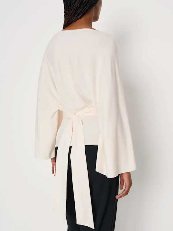 REFORMATION Avery Long Sleeve Knit Top - Ivory