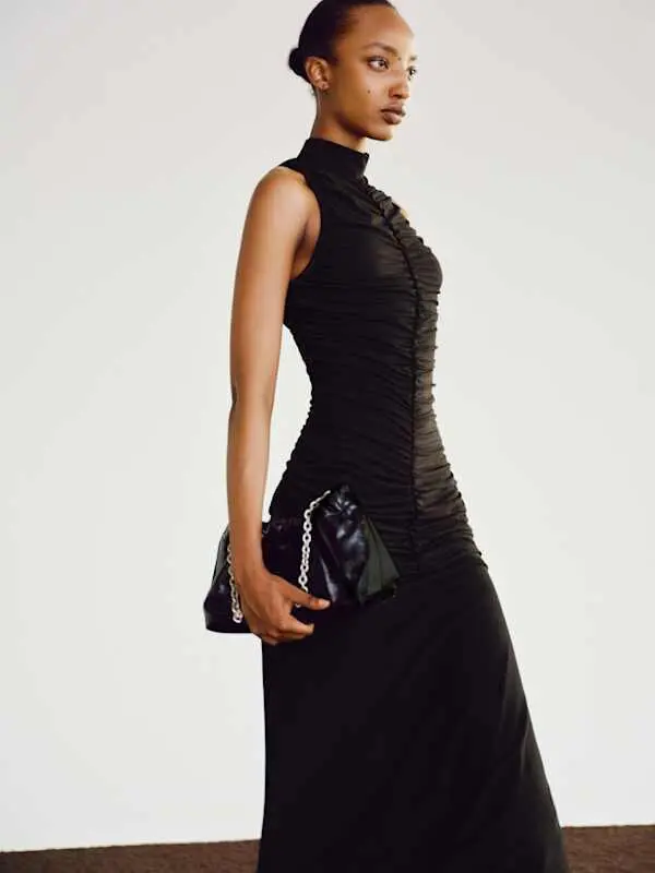 Reformation Caspian Knit Dress - Black | Editorialist