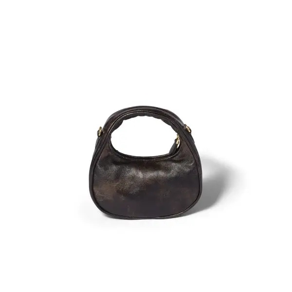 Miu Miu Wander Embroidered Leather Mini-bag - Coffee